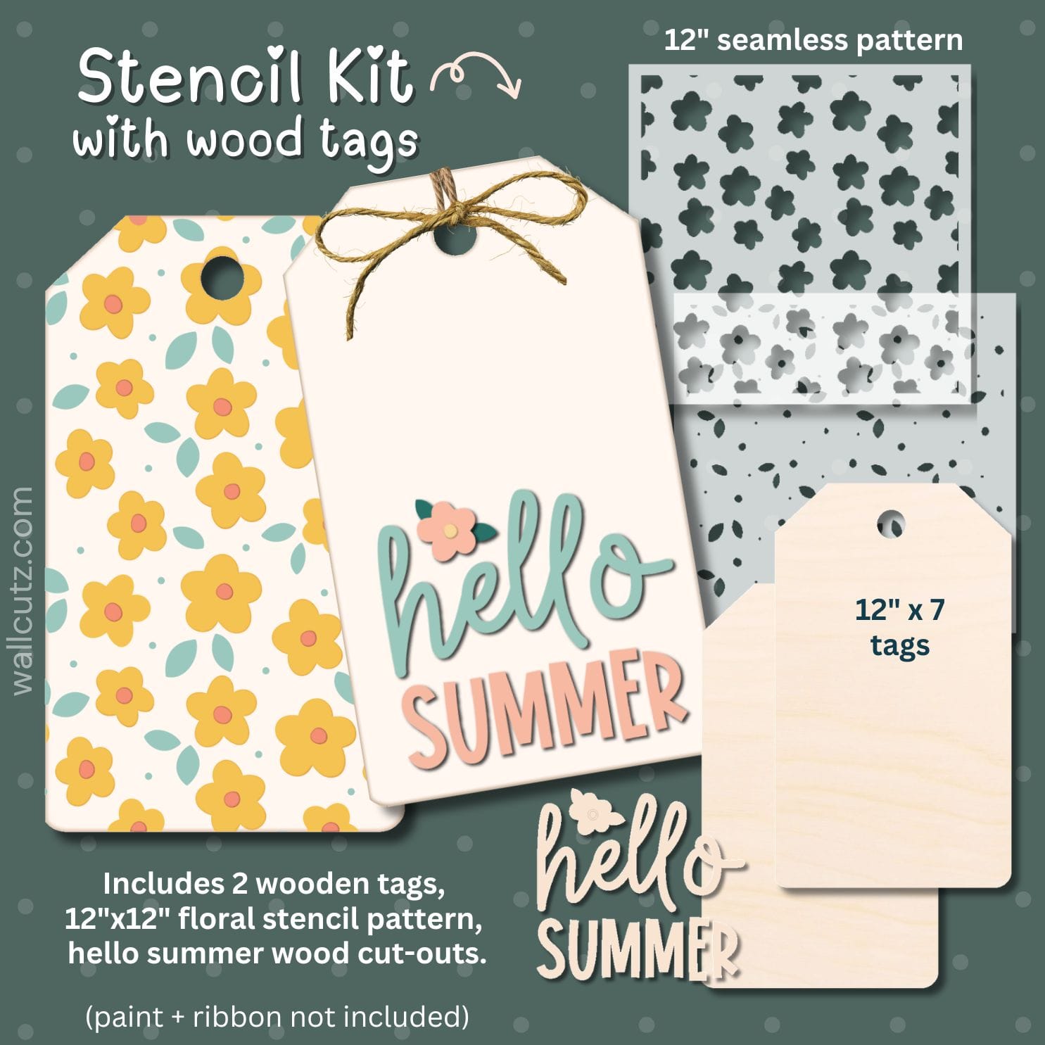 Hello Summer Stencil Kit – Wood Tags | WallCutz – WallCutz Crafts