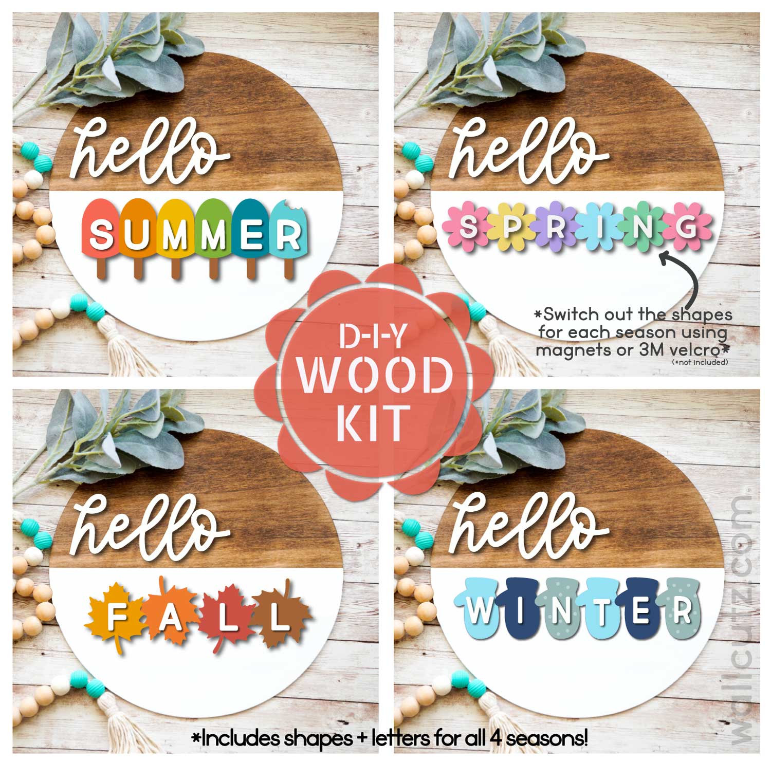 WOOD KIT / Hello 4 Seasons / Interchangeable Strips – WallCutz Crafts