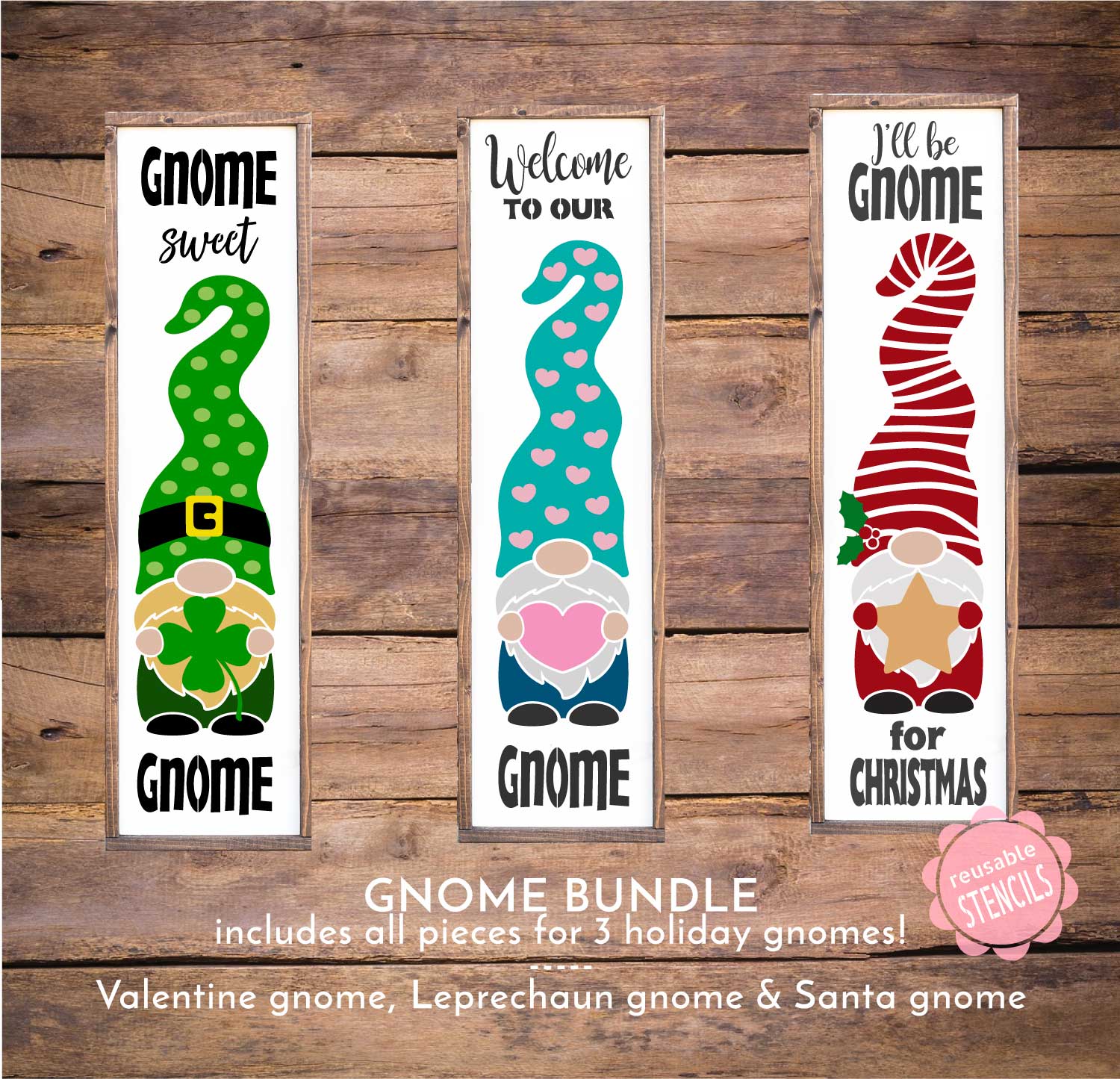 Gnome Holiday Bundle #1 - Porch stencils – WallCutz Crafts
