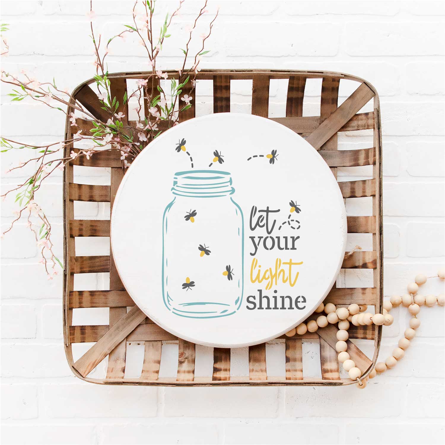 Let Your Light Shine / Jar of Fireflies / Reusable stencil – WallCutz ...