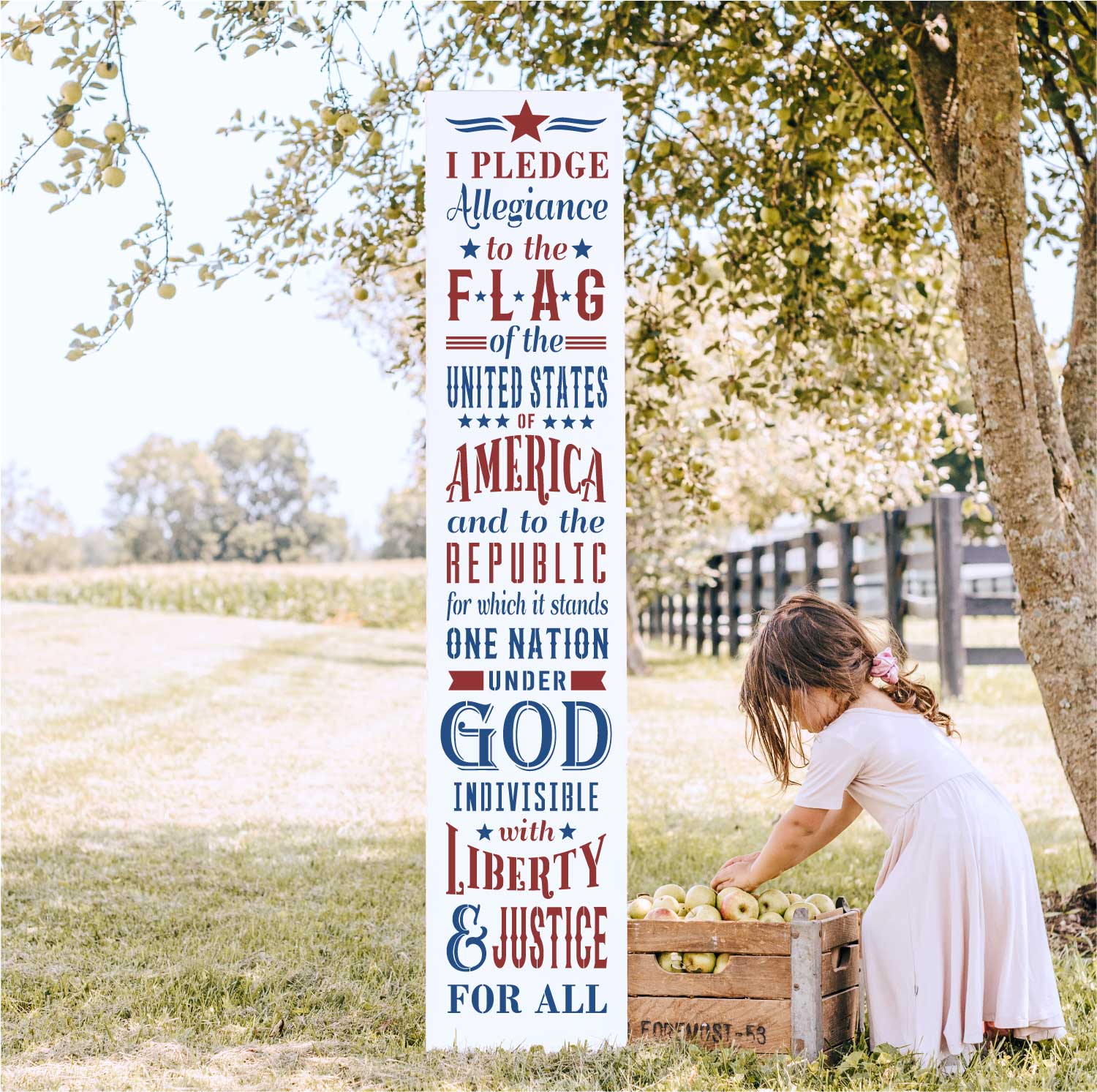 Pledge of Allegiance Porch stencil – WallCutz Crafts