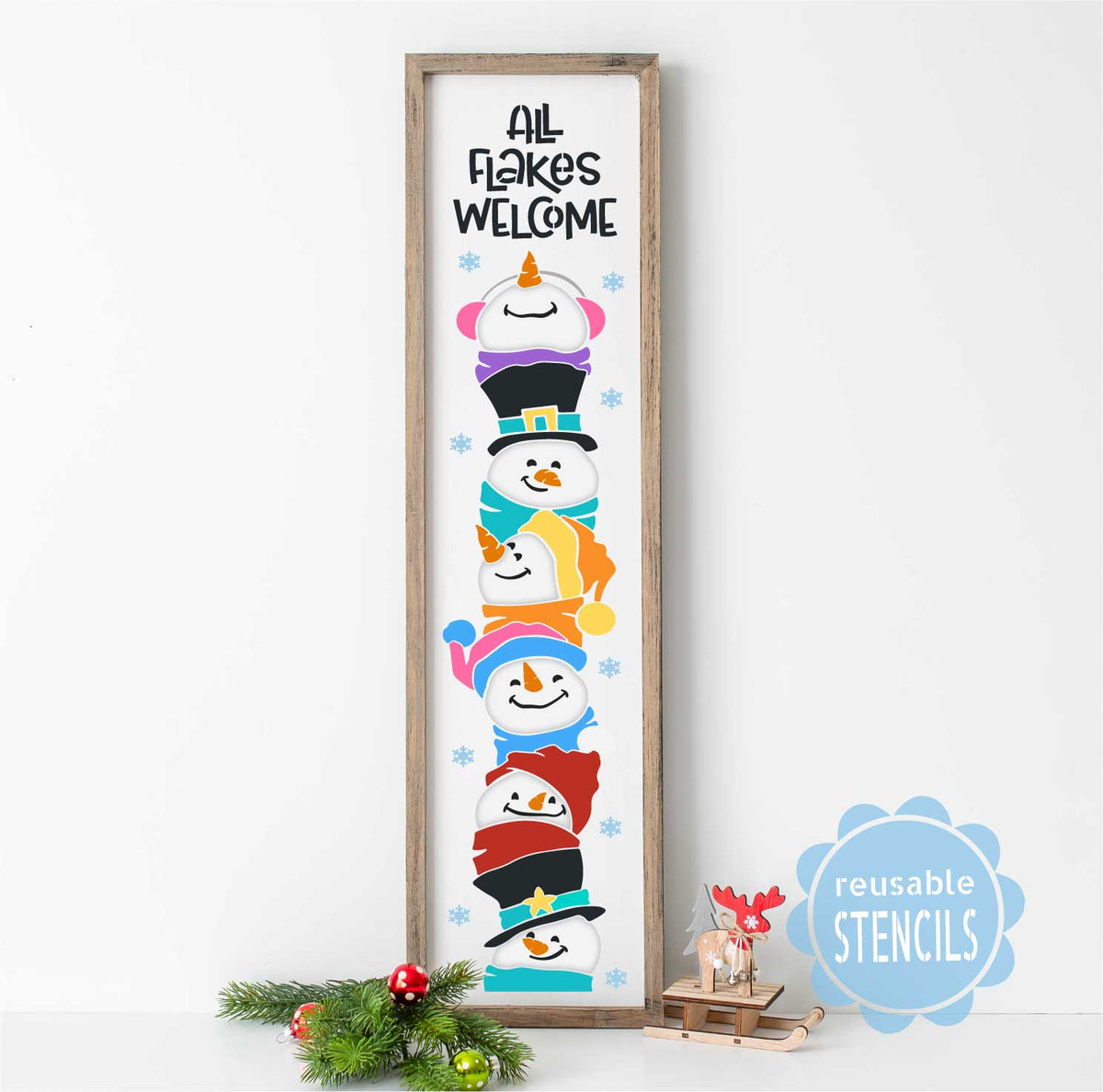 All Flakes Welcome / Stackable Snowmen Stencils| WallCutz Crafts