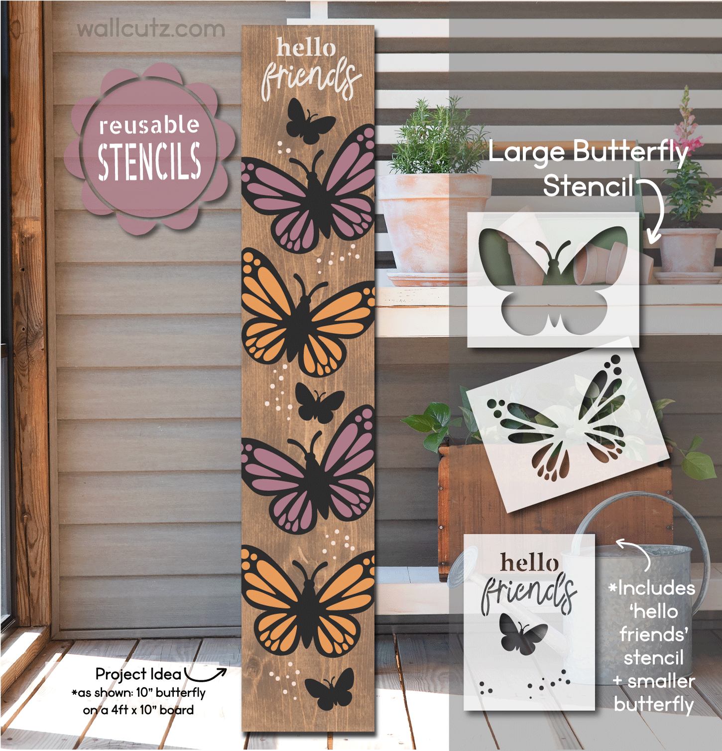 Big Butterfly Stencil / Hello Friends – WallCutz Crafts