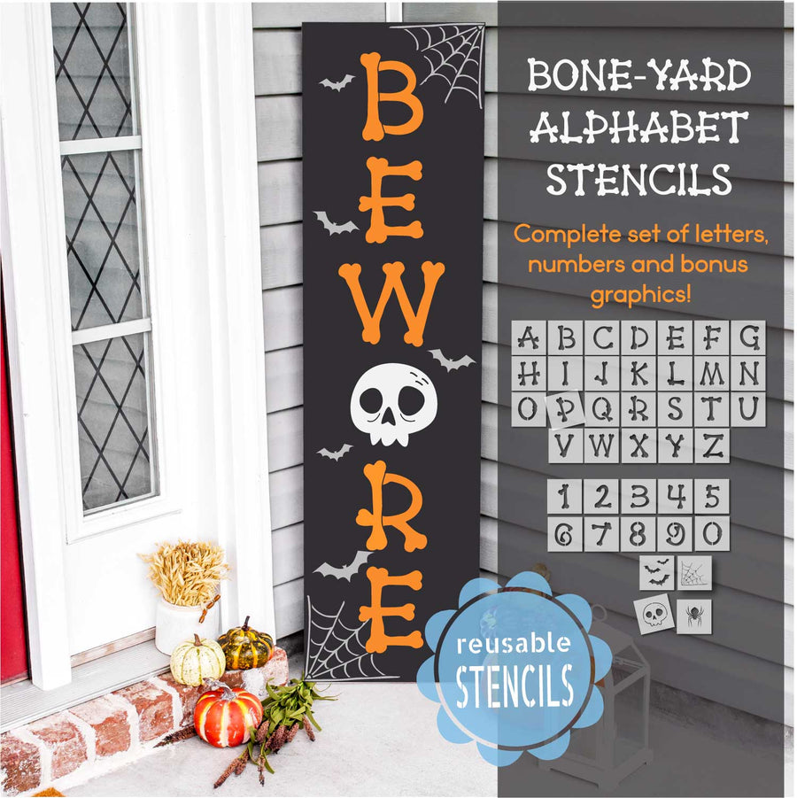 Boneyard Alphabet Letter Stencils – WallCutz Crafts