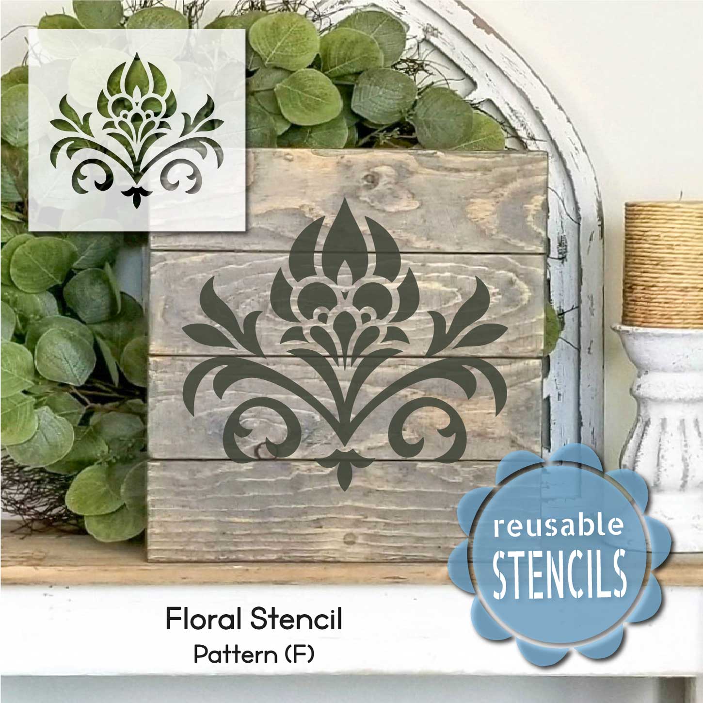Floral Inlay Stencil (F) / Pattern Stencil – WallCutz Crafts