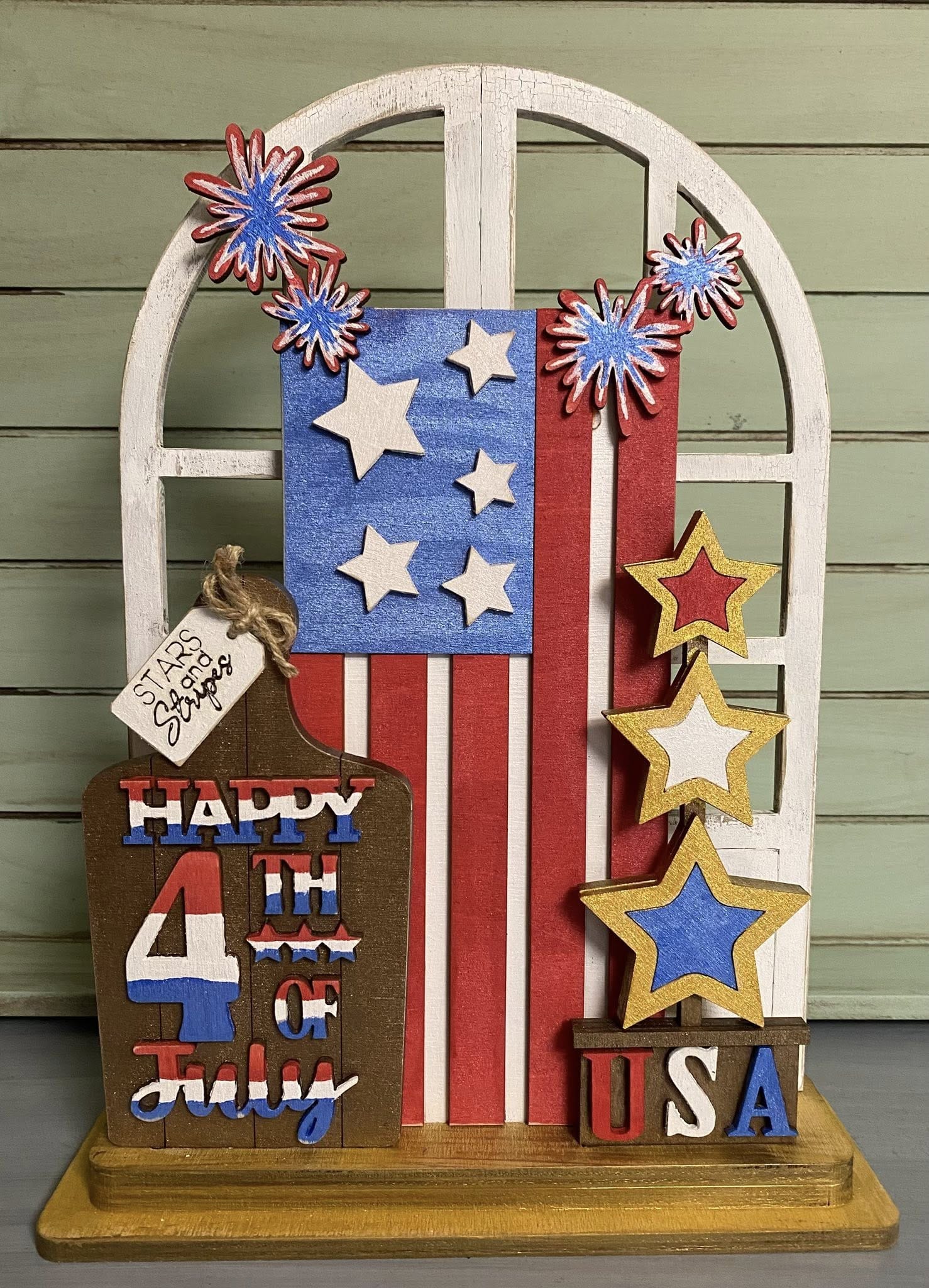 4th of July Door Hanger Kit | Patriotic Arched Window Insert – WallCutz ...