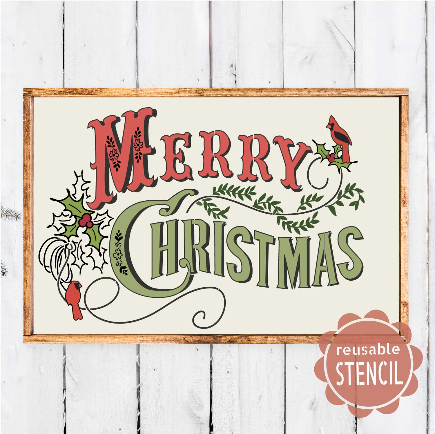 Merry Christmas Vintage Stencil – WallCutz Crafts