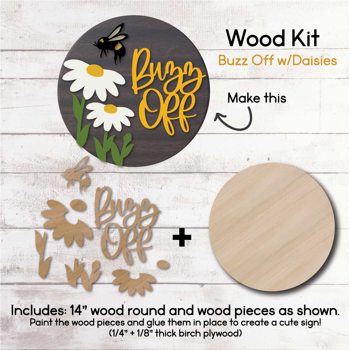 WOOD KIT / Buzz Off Daisies| WallCutz Crafts