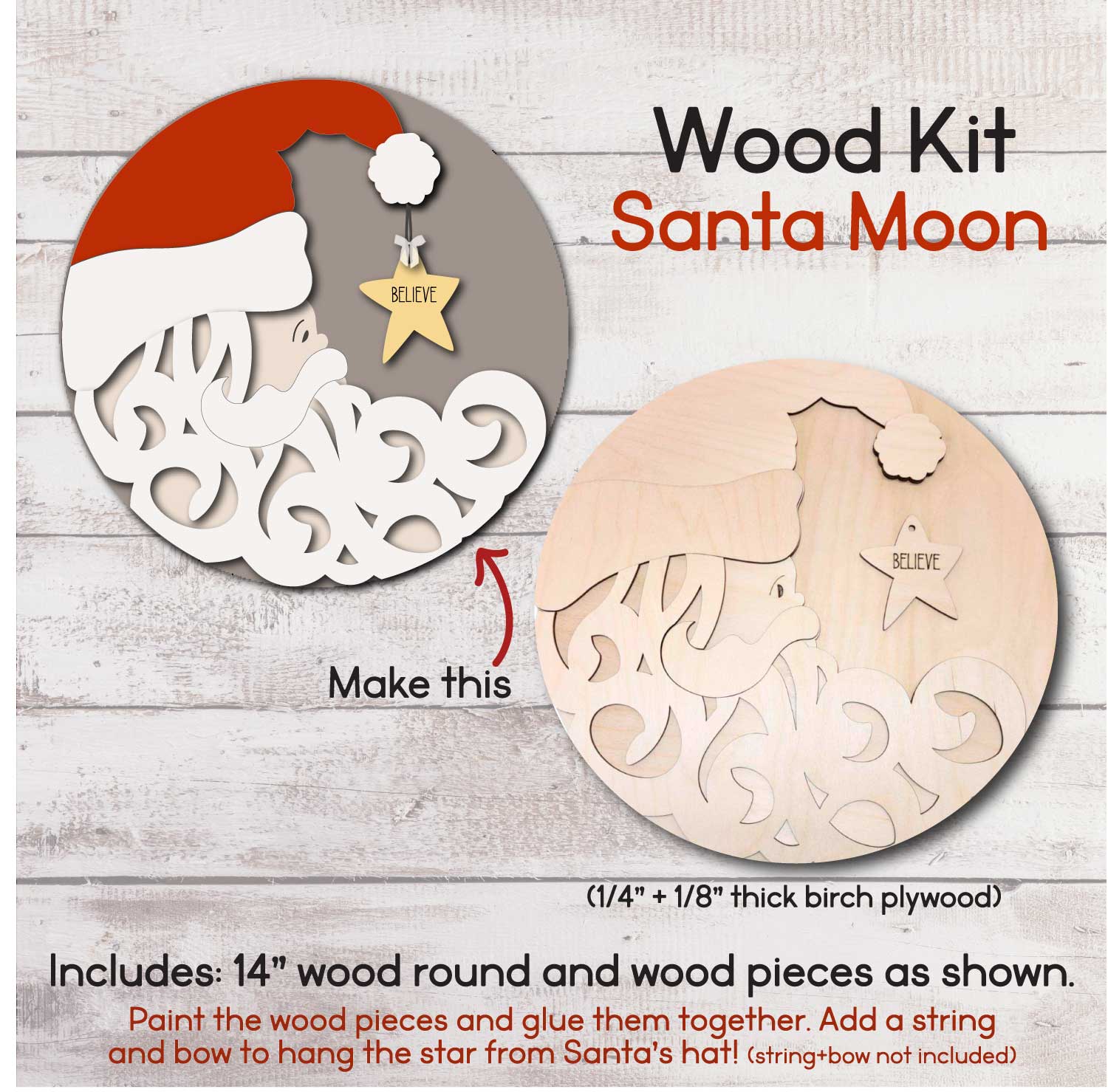 WOOD KIT / Old Santa Moon – WallCutz Crafts