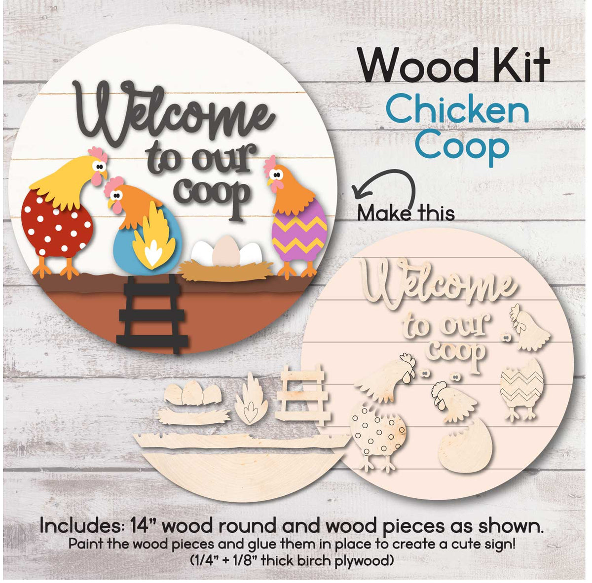 WOOD KIT / Welcome Chicken Coop| WallCutz Crafts