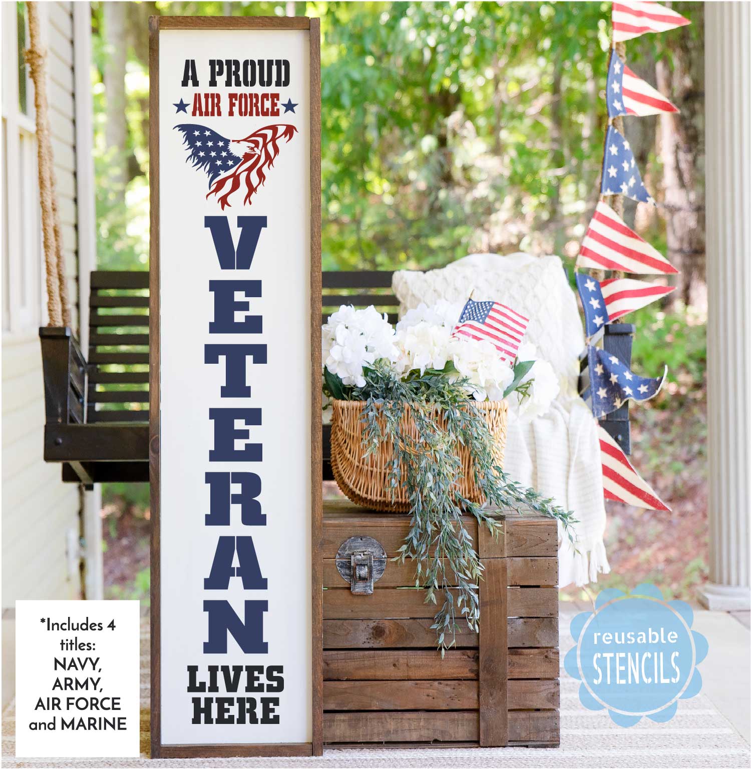 A Proud Veteran Live Here / Porch Stencil – WallCutz Crafts