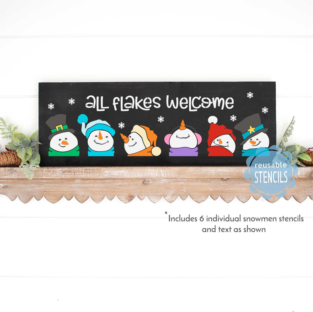 All Flakes Welcome / Snowman Stencil Bundle| WallCutz Inc