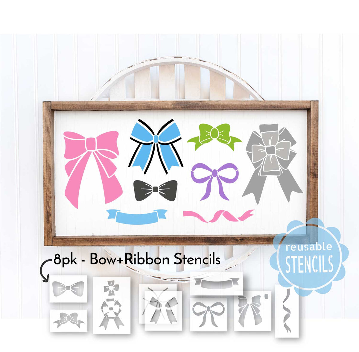 Bows and Ribbon Stencils / 8 pack| WallCutz Crafts