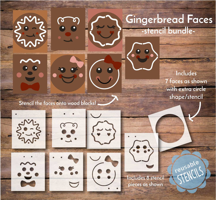 Gingerbread Faces / Stencil Pack – WallCutz Crafts