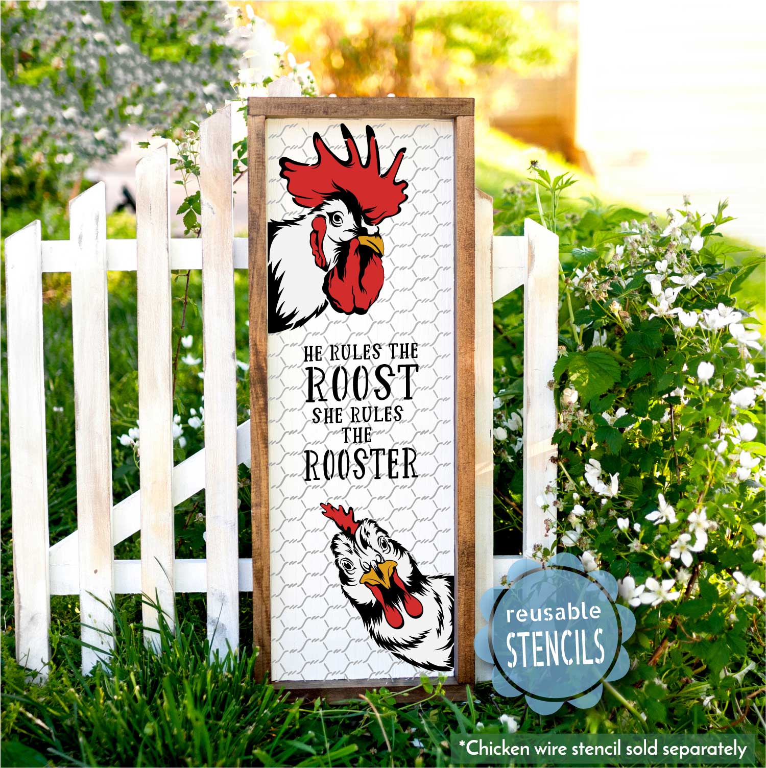 Rule the Roost / Rooster and Hen Stencil Bundle – WallCutz Crafts