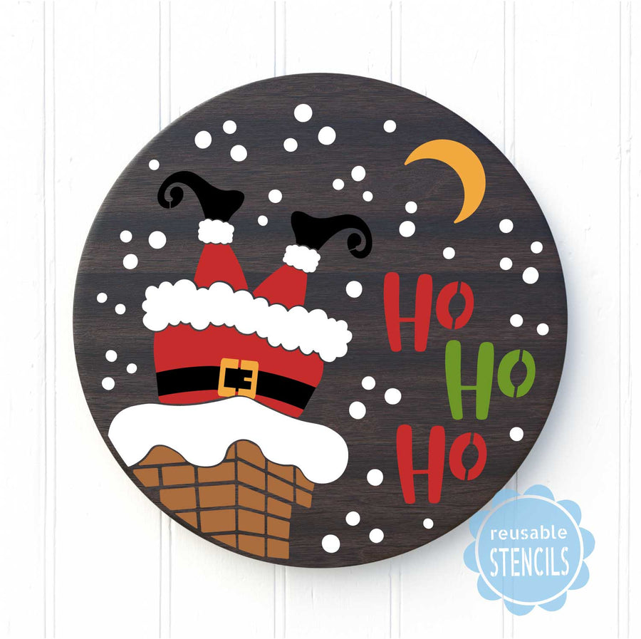 Santa Chimney Ho Ho Ho / Reusable Stencil – WallCutz Crafts