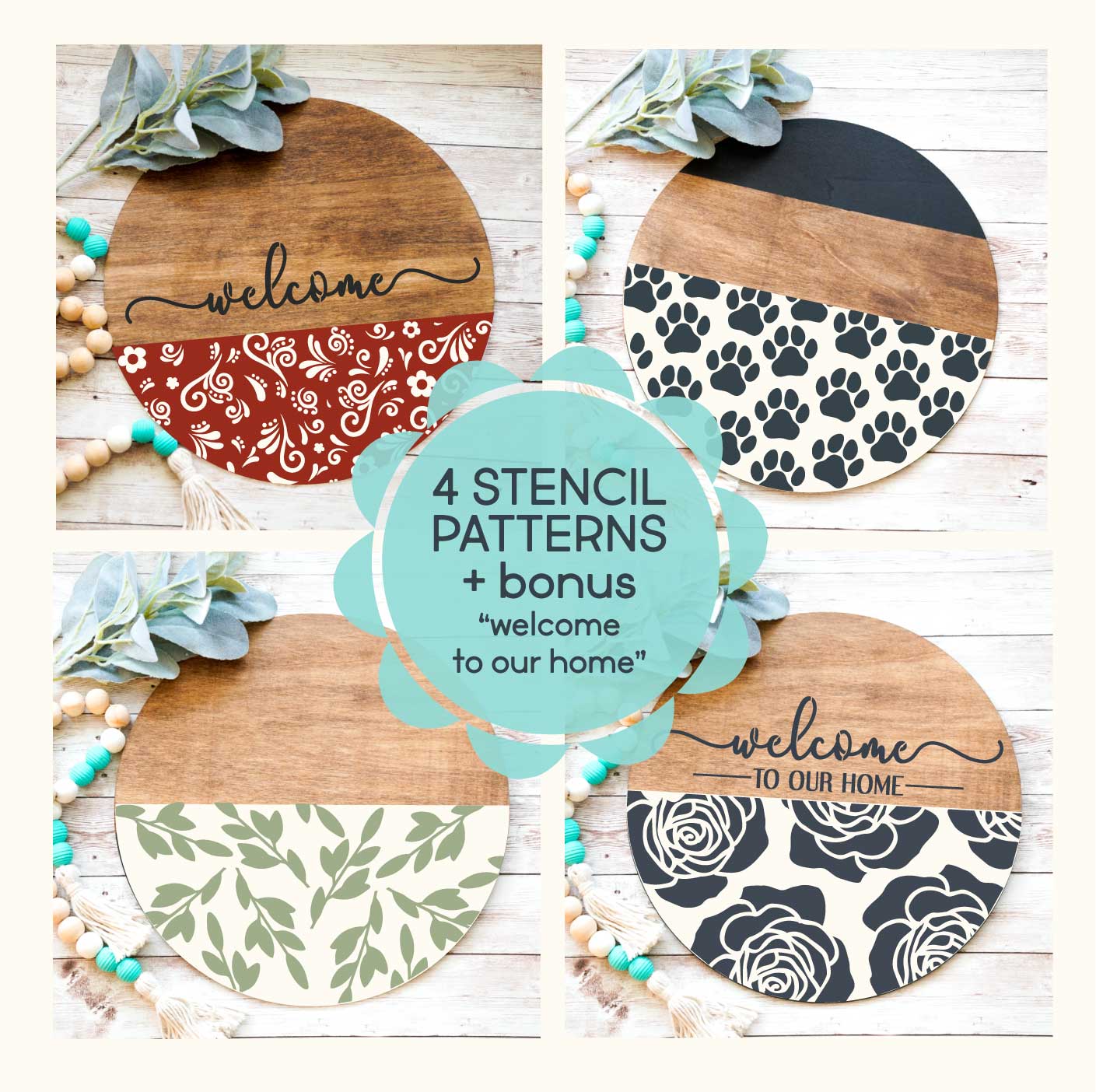 Set of 4 Half Circle Patterns / Stencil Bundle – WallCutz Crafts