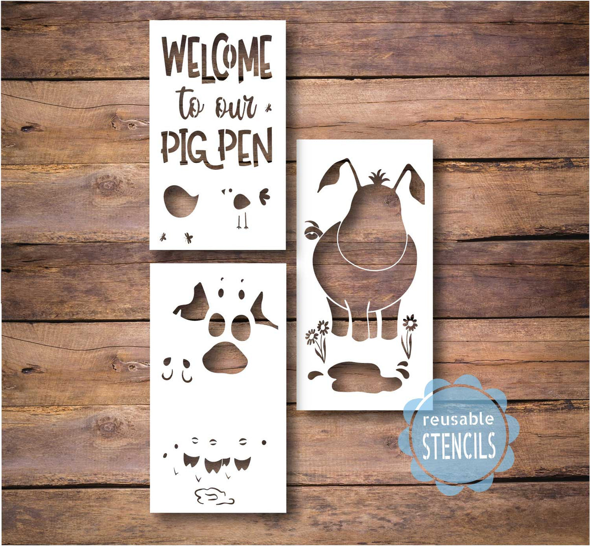 Welcome to Our Pig Pen / Porch Stencil| WallCutz Crafts