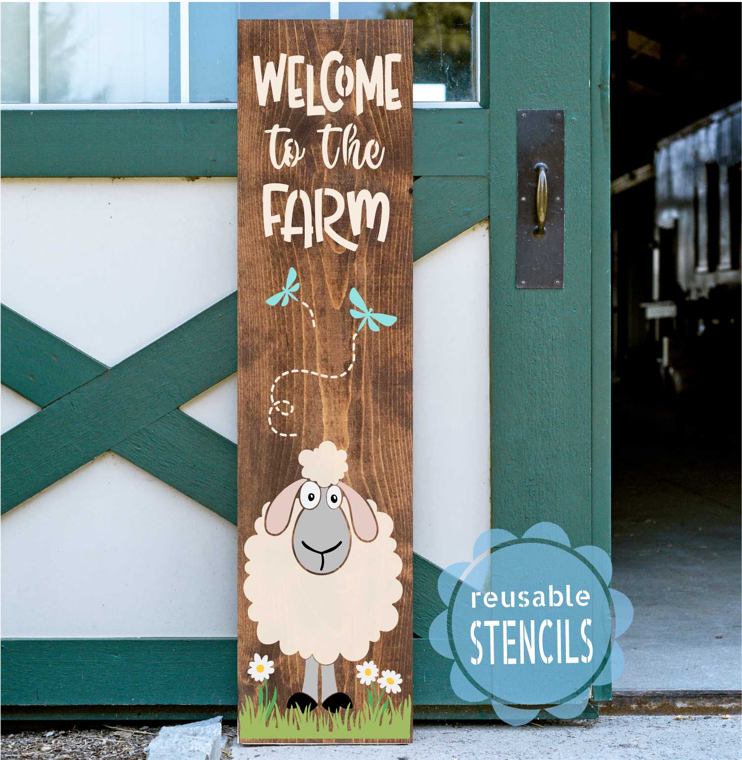 Welcome to the Farm / Cute Sheep Stencil – WallCutz Crafts