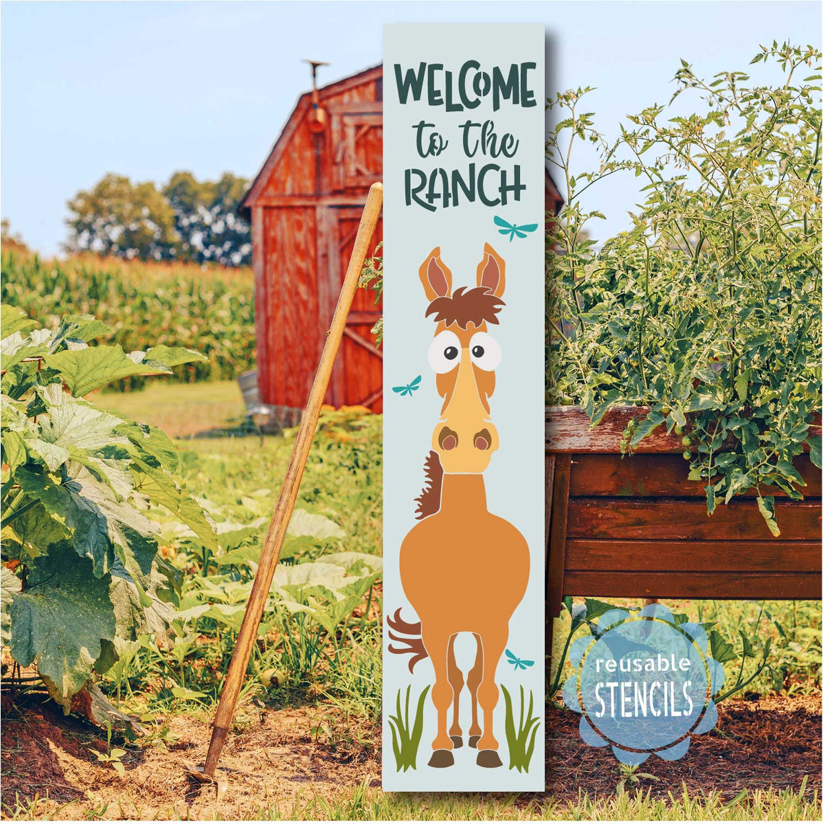 Welcome to the Ranch / Cartoon Horse Stencil| WallCutz Crafts