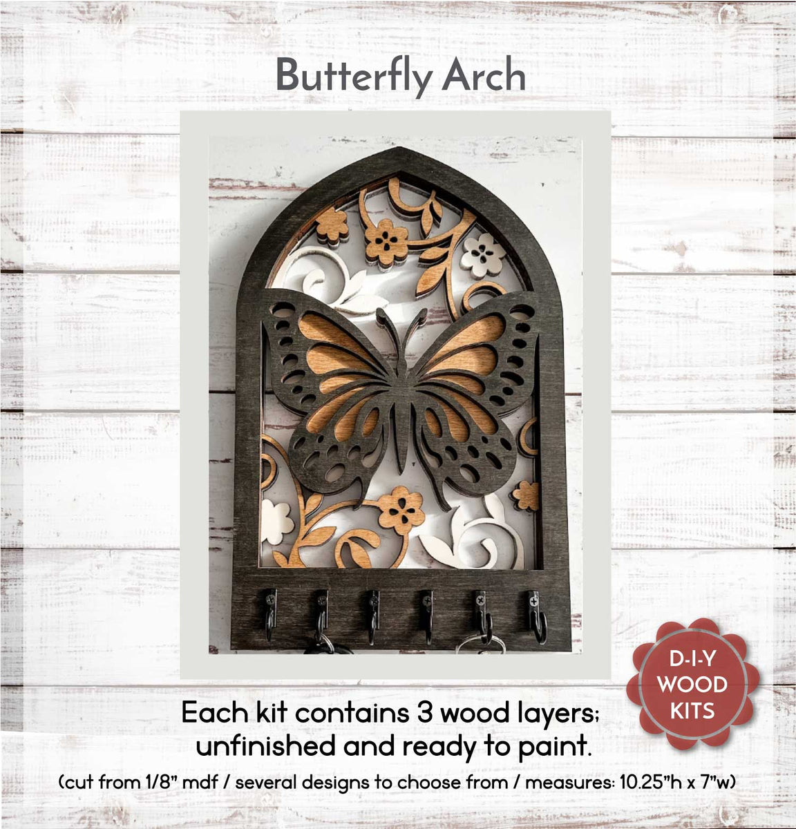 Arch Key Hanger or Decor / Layered Wood Kit| WallCutz Crafts