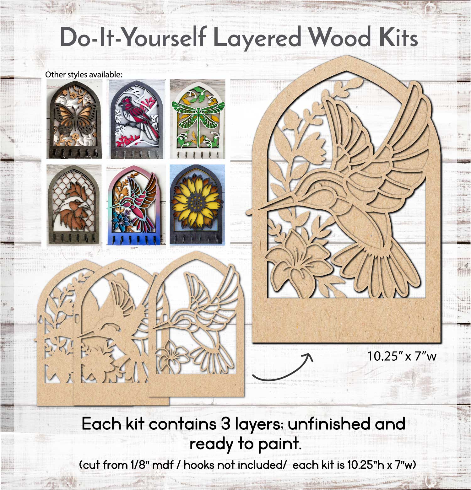 Arch Key Hanger or Decor / Layered Wood Kit – WallCutz Crafts