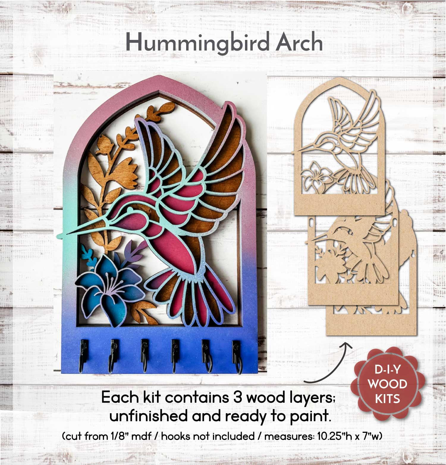 Arch Key Hanger or Decor / Layered Wood Kit – WallCutz Crafts