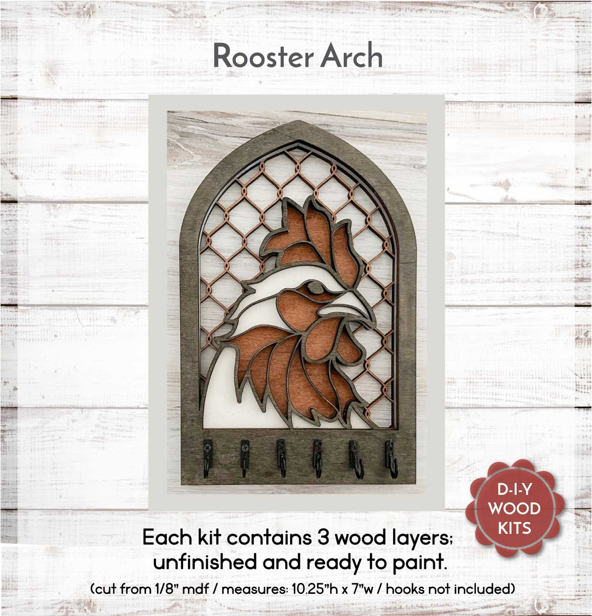 Arch Key Hanger or Decor / Layered Wood Kit| WallCutz Crafts