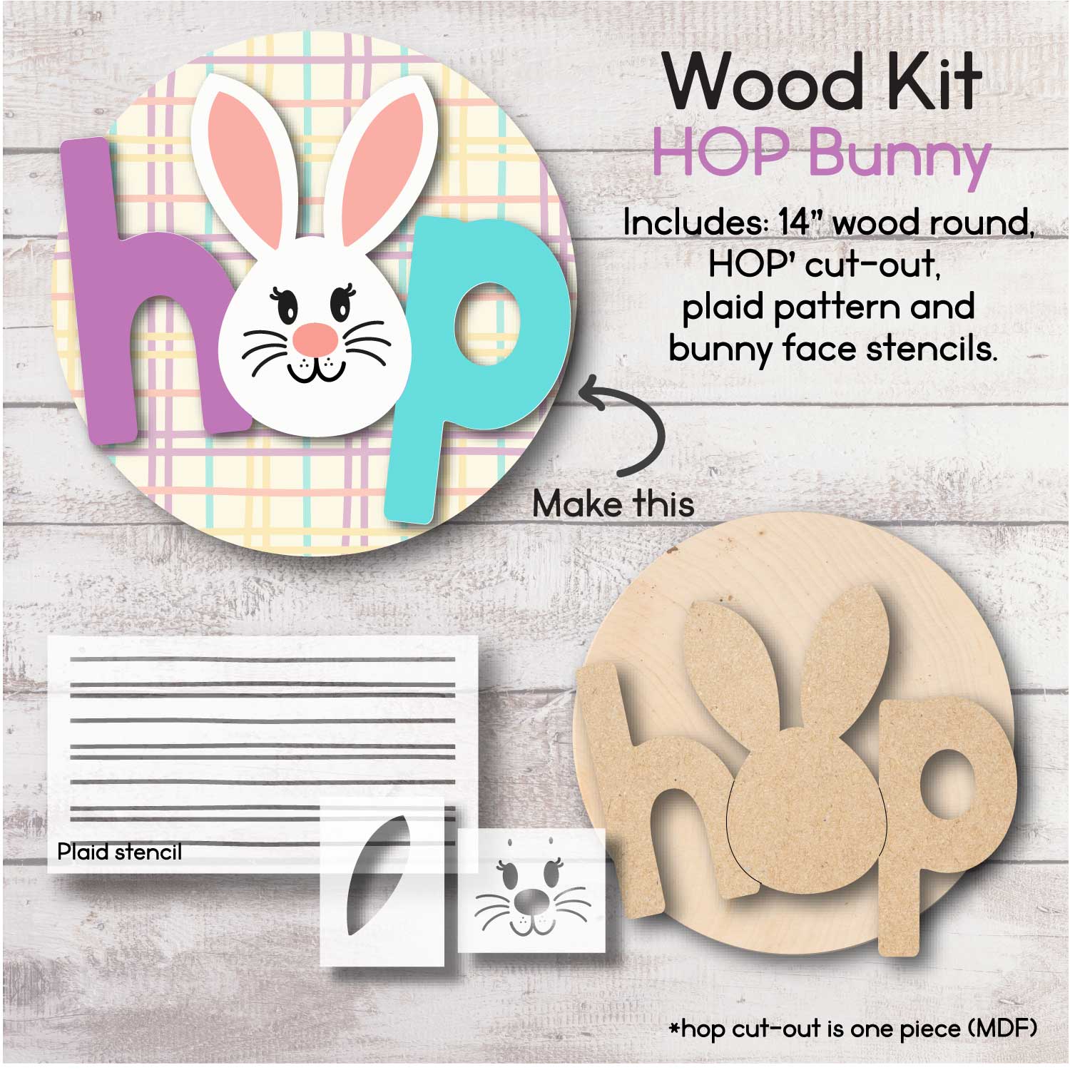 STENCIL KIT / HOP Bunny Cut-Out Door Hanger Kit – WallCutz Crafts