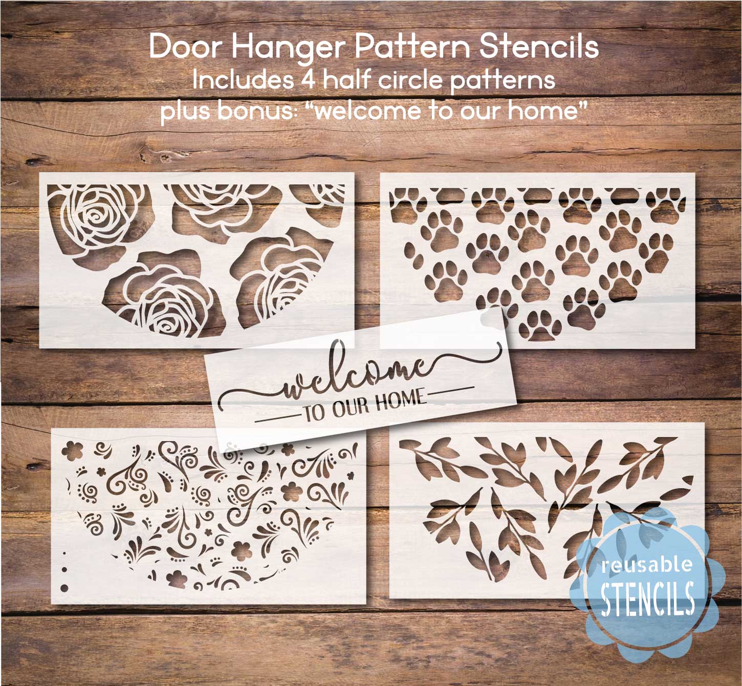 Set of 4 Half Circle Patterns / Stencil Bundle – WallCutz Crafts