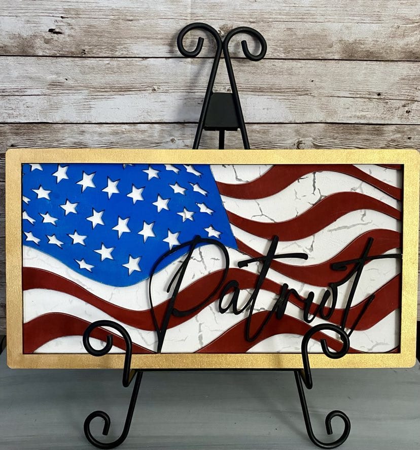 WOOD KIT / Laser Cut American Flag| WallCutz Crafts