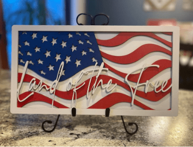 WOOD KIT / Laser Cut American Flag| WallCutz Crafts