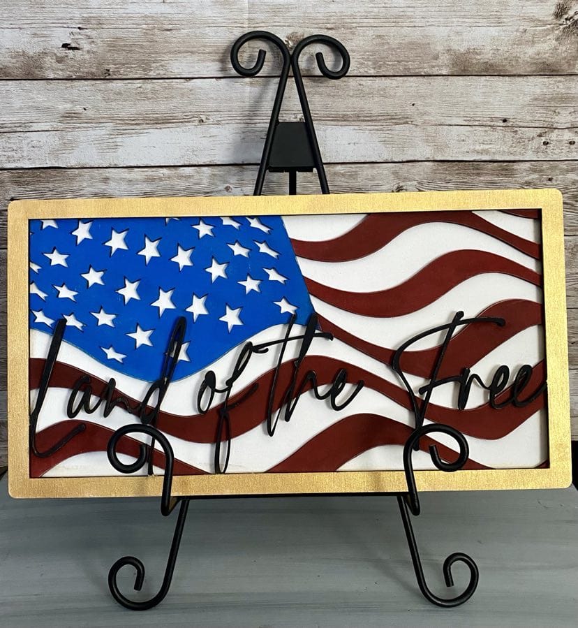 WOOD KIT / Laser Cut American Flag| WallCutz Crafts