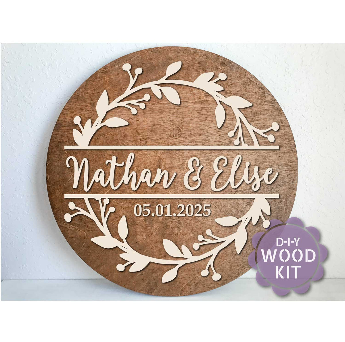 WOOD KIT- Personalized Wedding Wreath / DIY Kit| WallCutz Crafts