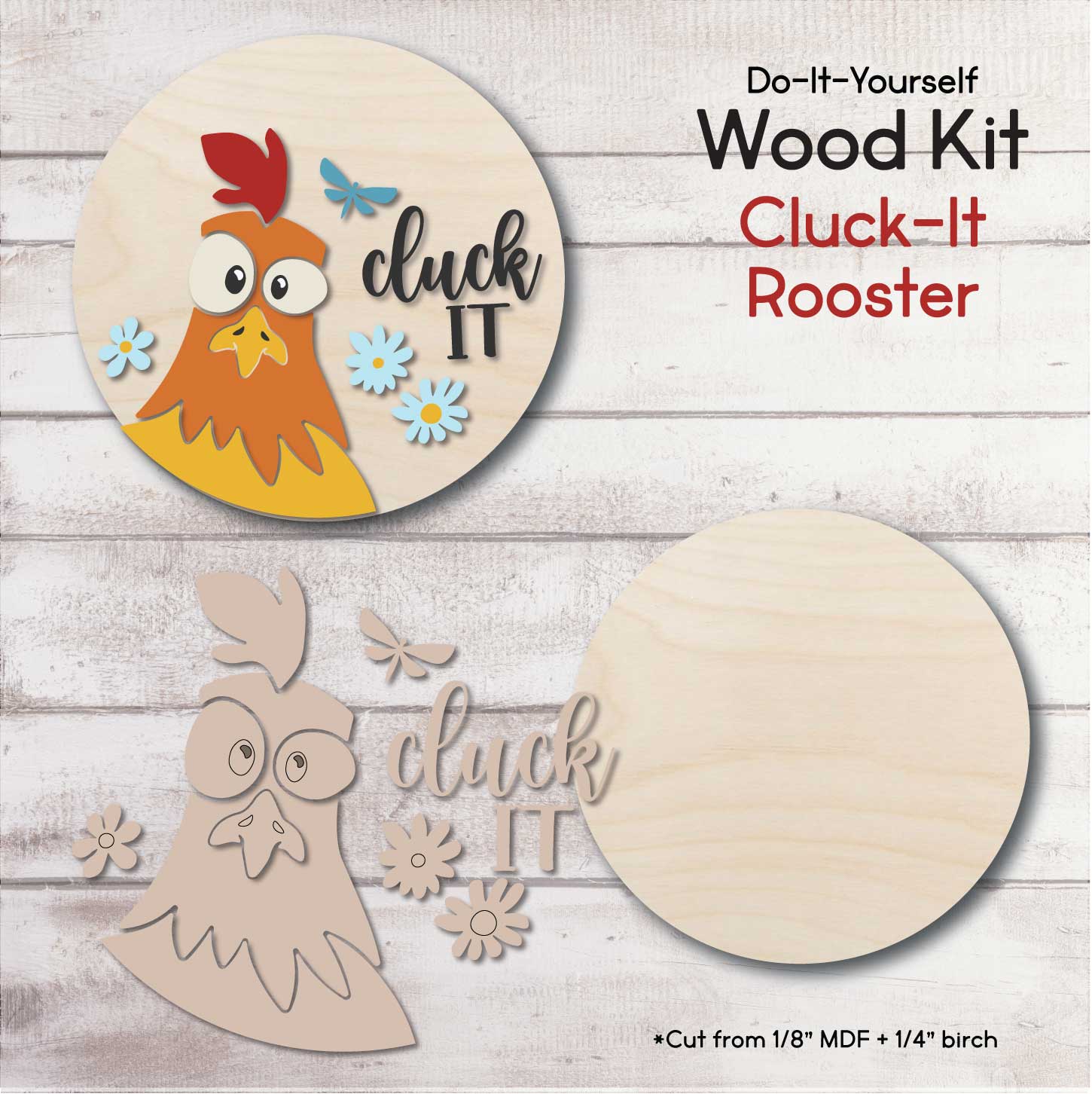 WOOD KIT / Cluck It Rooster – WallCutz Crafts