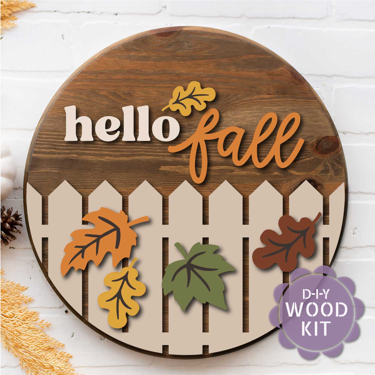 WOOD KIT / Hello Fall Picket Fence| WallCutz Crafts
