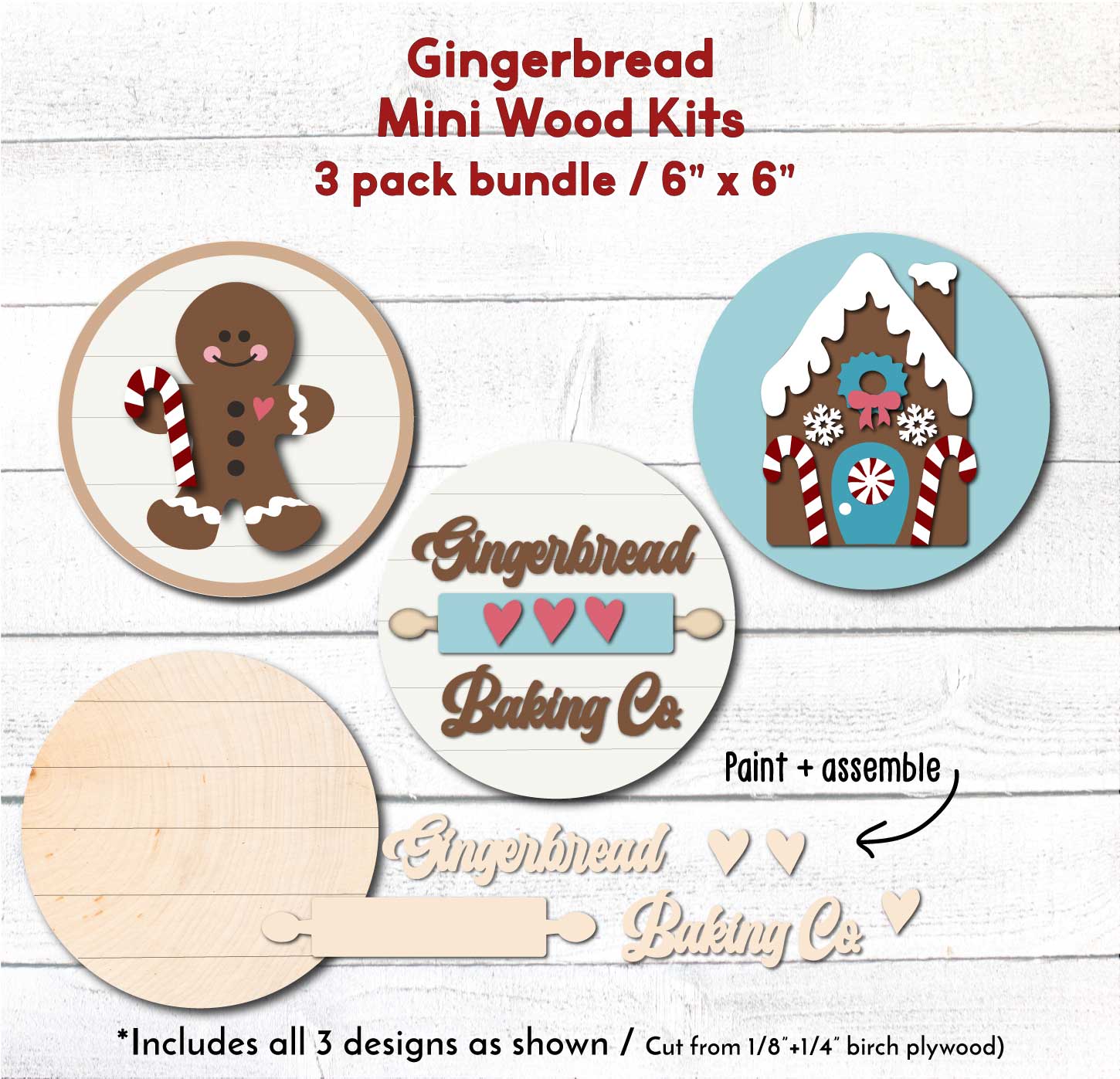 WOOD KIT MINIS / Gingerbread Baking Co. – WallCutz Crafts