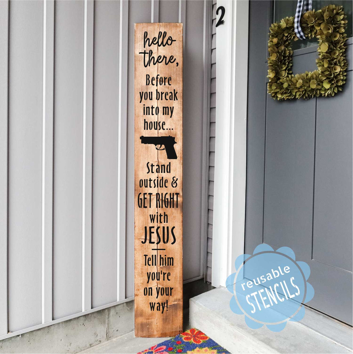 Get Right With Jesus / Reusable Stencil| WallCutz Crafts