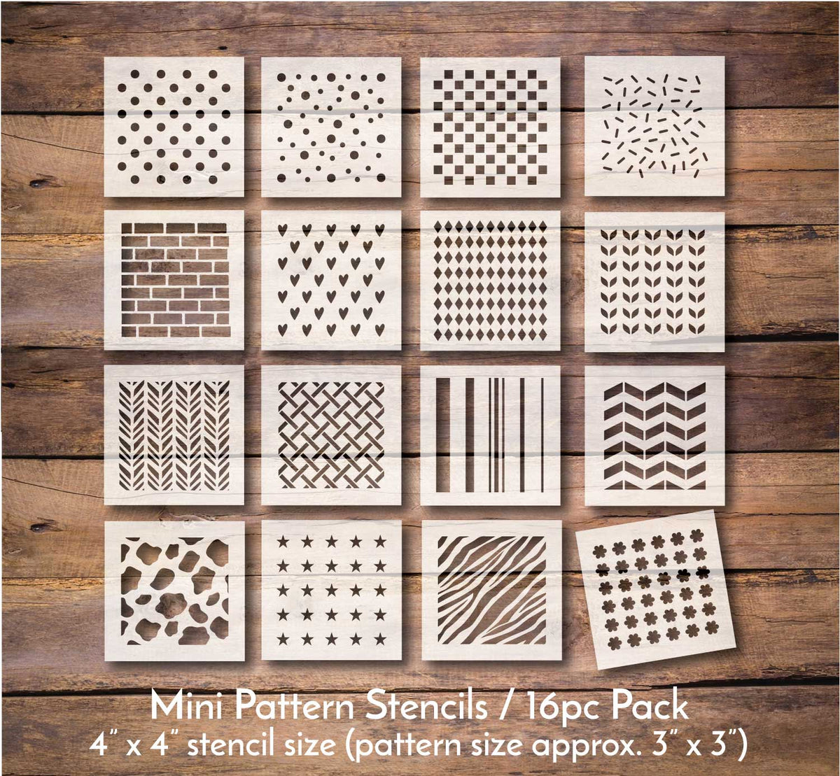 Mini Pattern Samples / 16 pc Stencil Pack – WallCutz Crafts
