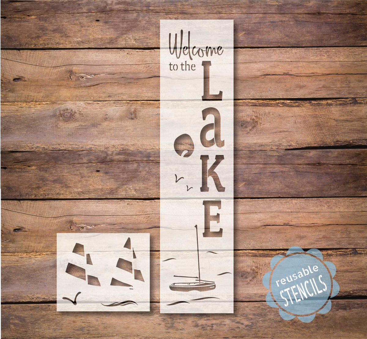 Welcome to the Lake / Sailboat Porch Stencil| WallCutz Crafts