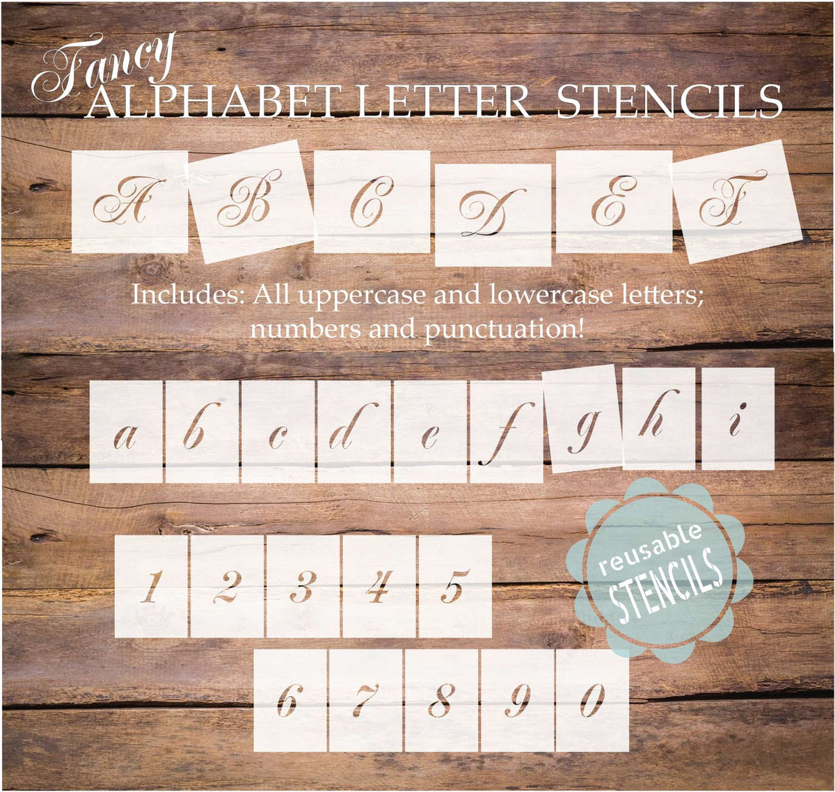Alphabet letter stencils - Fancy Script| WallCutz Crafts