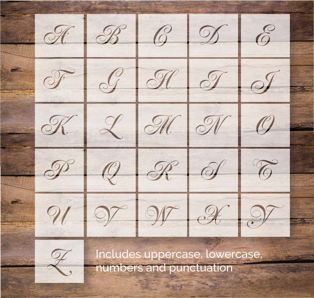 Alphabet letter stencils - Fancy Script| WallCutz Crafts