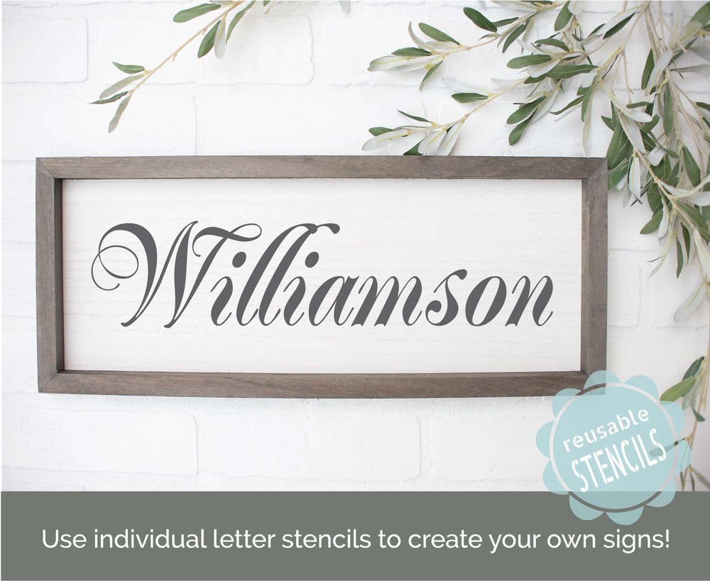 Alphabet letter stencils - Fancy Script| WallCutz Crafts