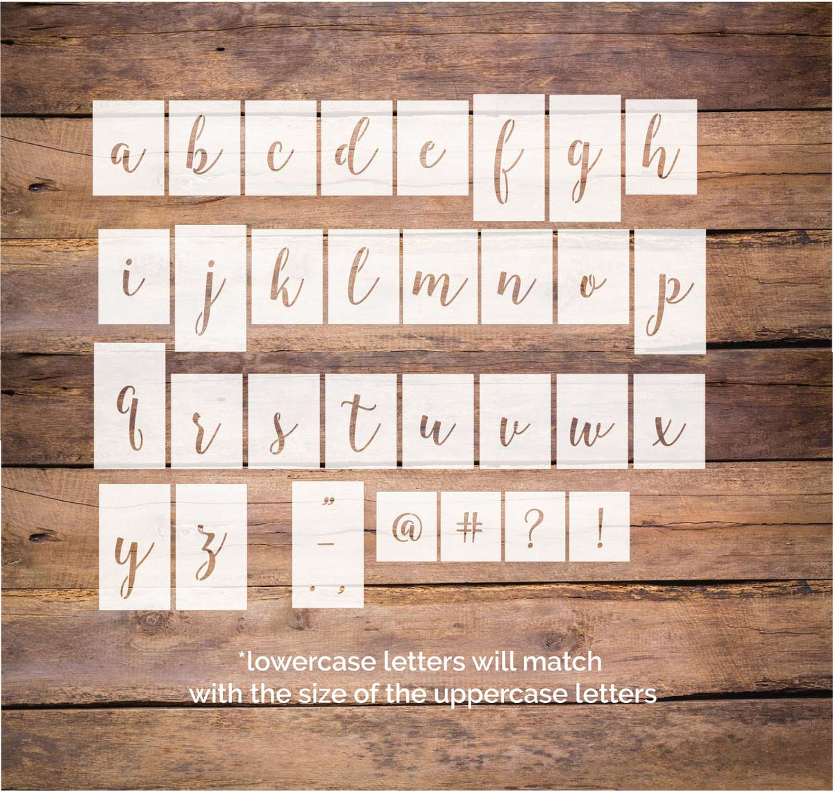 Alphabet letter stencils - Script style| WallCutz Crafts