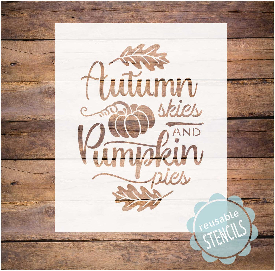 Autumn Skies & Pumpkin Pies Stencil| WallCutz Crafts