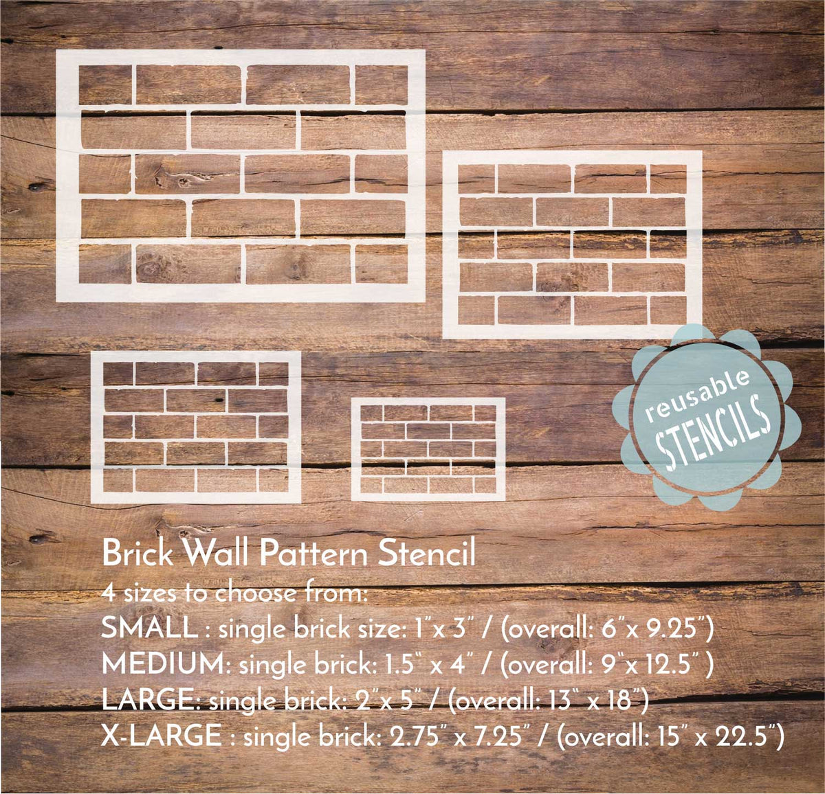 Brick Wall Pattern Stencil| WallCutz Crafts