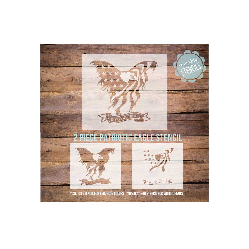 Eagle Stencil / American flag| WallCutz Crafts
