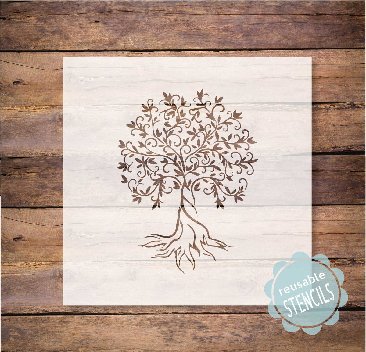 Tree With Roots Stencils