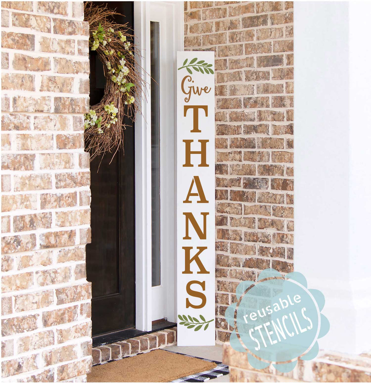 Give Thanks Porch stencil| WallCutz Crafts
