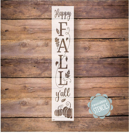 Happy Fall Y'all - pumpkin stencil| WallCutz Crafts